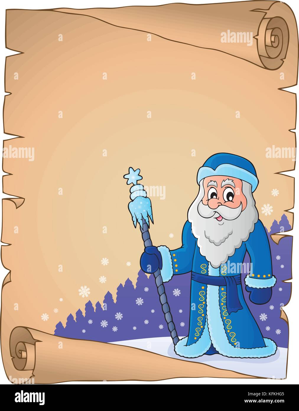 Father Frost theme parchment 2 - eps10 vector illustration Stock Vector ...