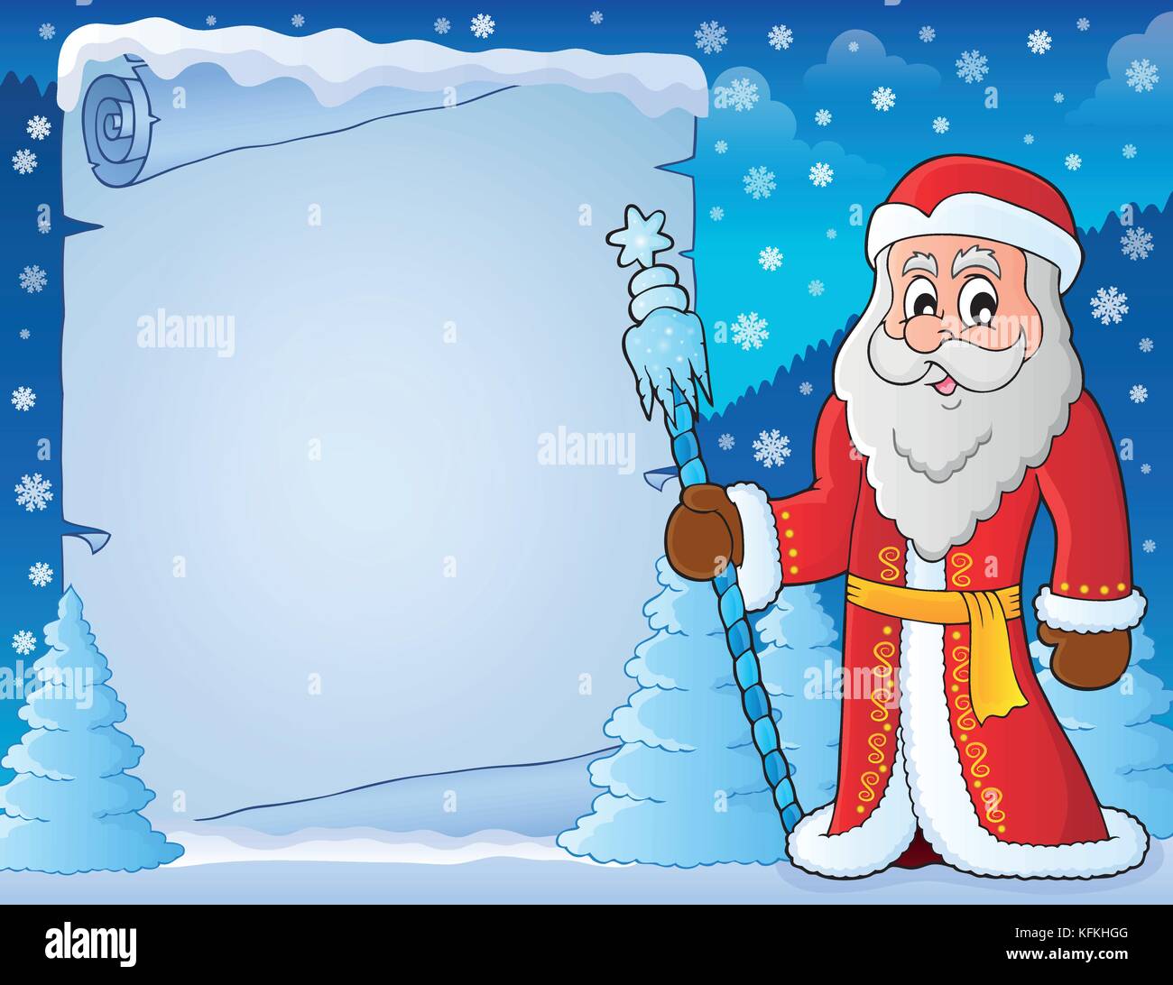 Father Frost theme parchment 4 - eps10 vector illustration Stock Vector ...
