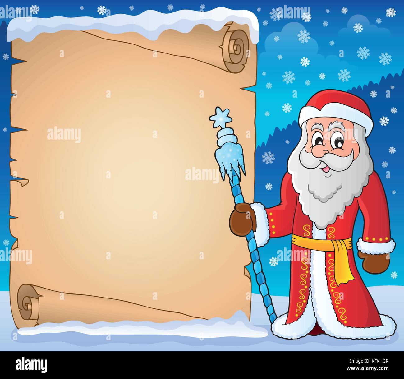 Father Frost theme parchment 5 - eps10 vector illustration Stock Vector ...