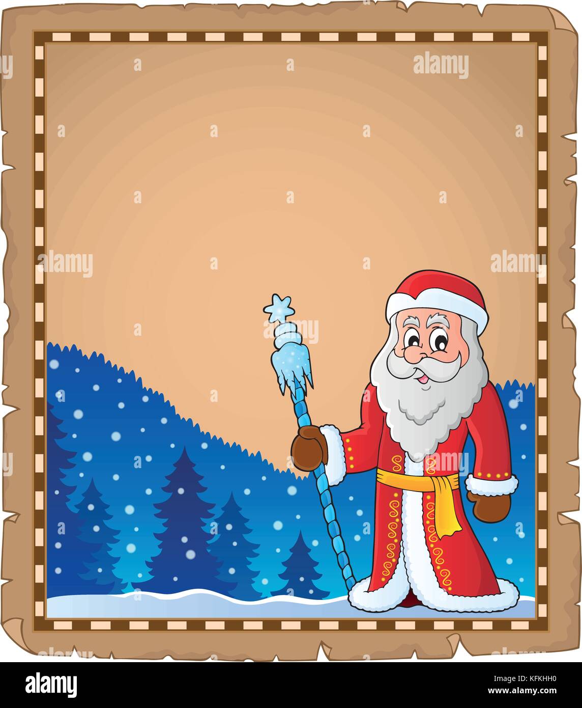 Father Frost theme parchment 6 - eps10 vector illustration Stock Vector ...