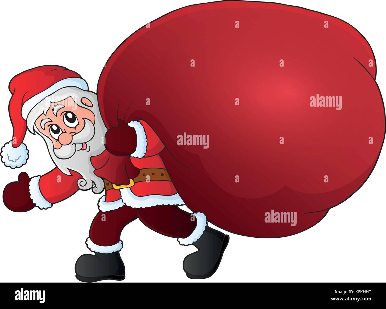 Santa Claus with big gift bag theme 1 - eps10 vector illustration Stock ...