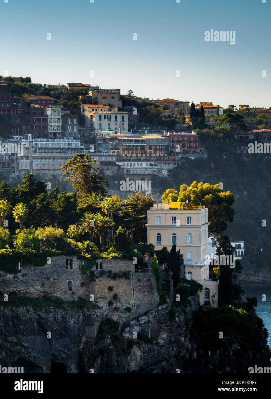 Aerial view of Sorrento cliff tops hotels. Sorrento, Italy Stock Photo ...