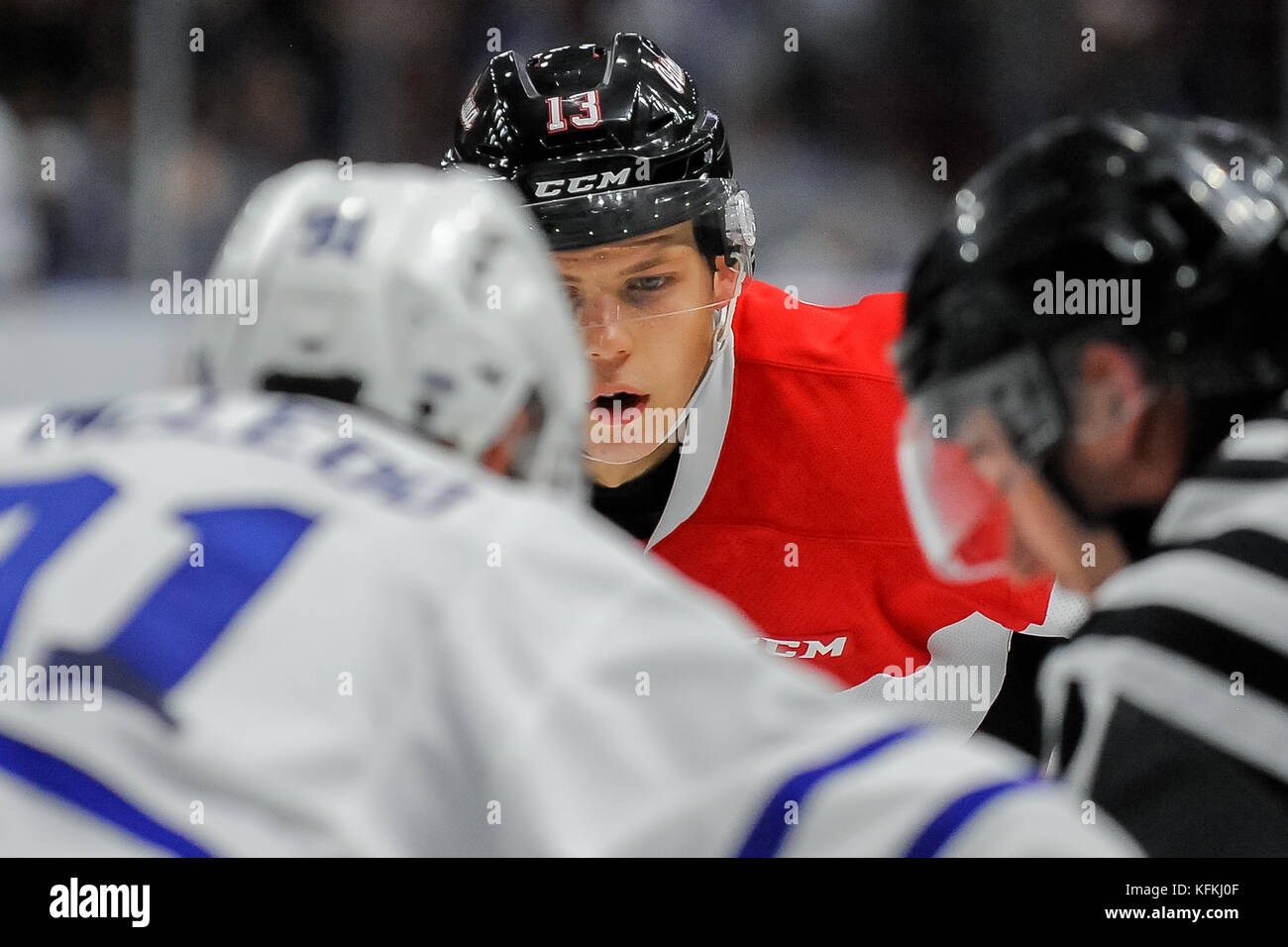 September 22, 2017. Mississauga, ON, Canada - Bitten Sam on the ice ...