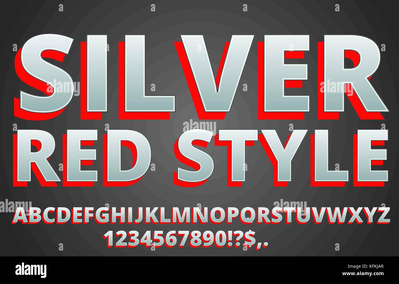 Red silver Font Stock Vector Image & Art - Alamy