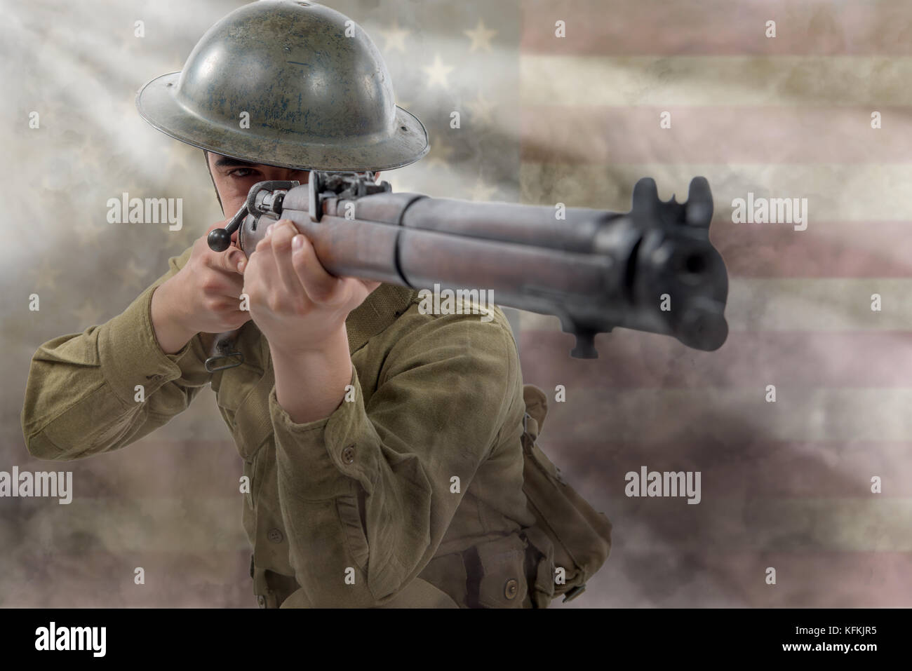 an American World War 1 soldier. 1917-18 Stock Photo - Alamy