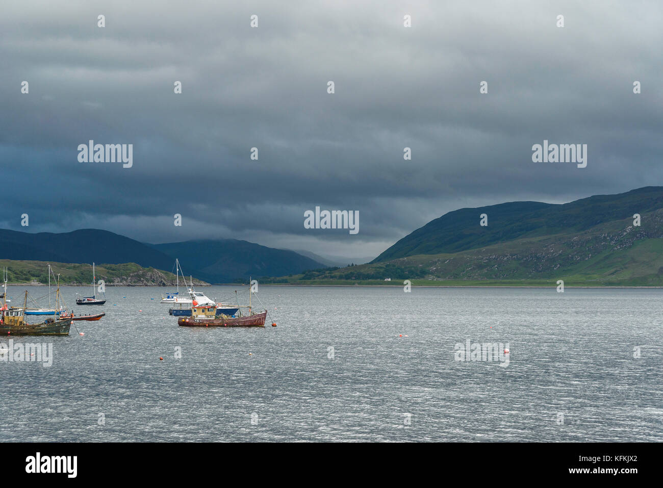 landscape of loch broom and Ullapool area Stock Photo - Alamy