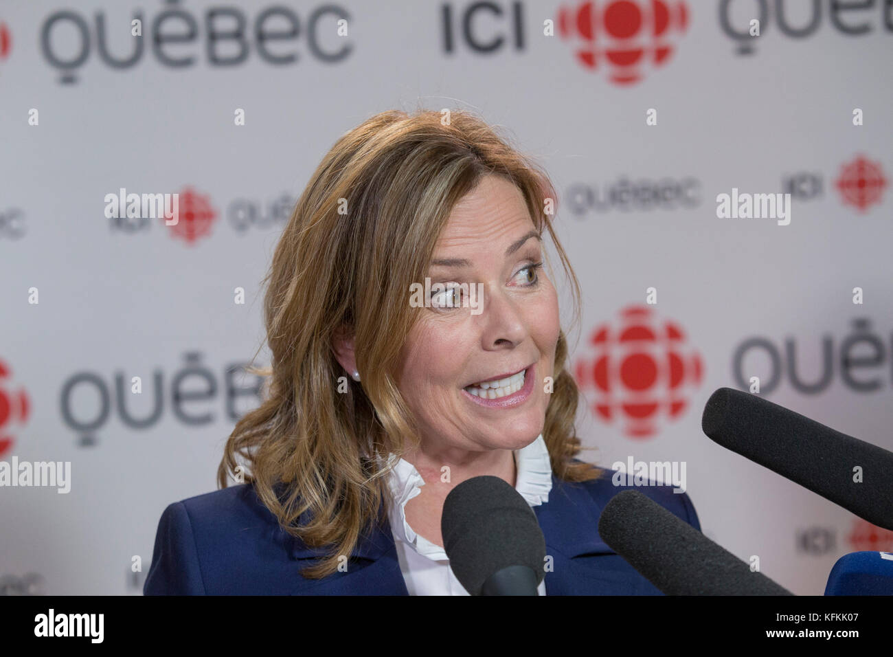 Anne Guerette is seen after a debate for the municipal election in ...