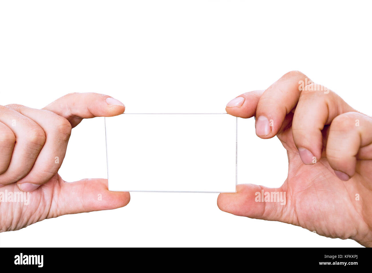 Male Hands holding card Stock Photo - Alamy