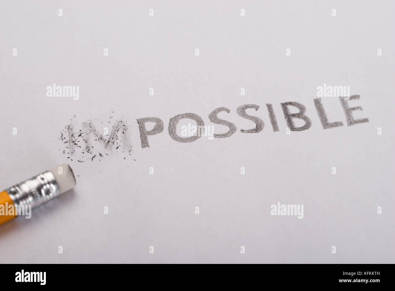 Impossible is possible pencil written letters on paper Stock Photo - Alamy