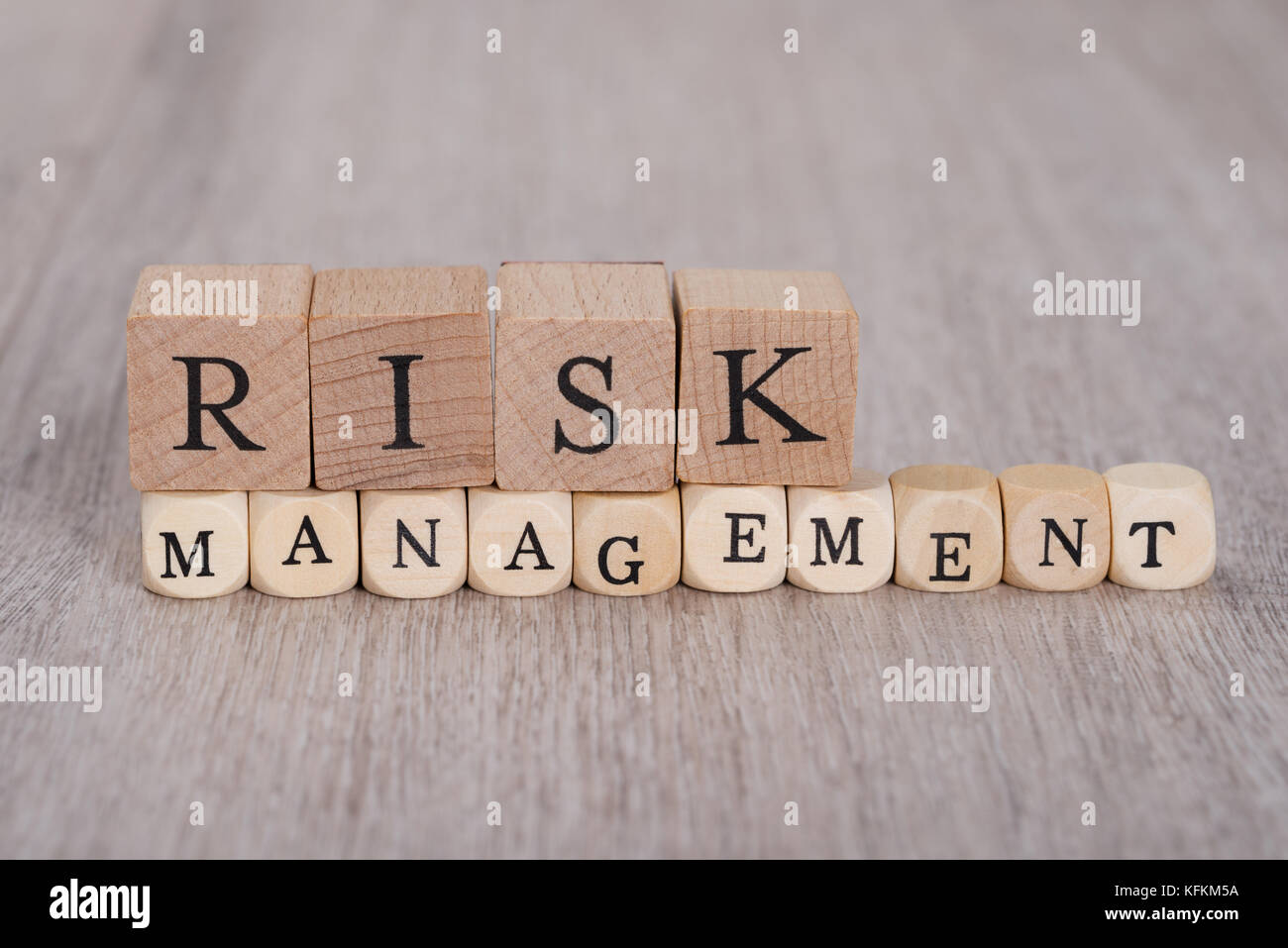 Risk Management wooden blocks arranged on table Stock Photo - Alamy