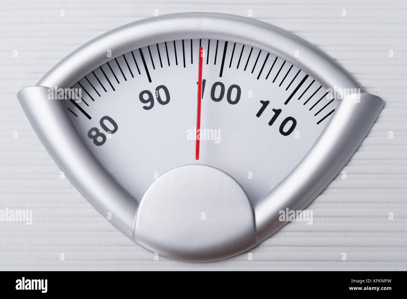 Closeup photo of weight scale showing overweight Stock Photo - Alamy