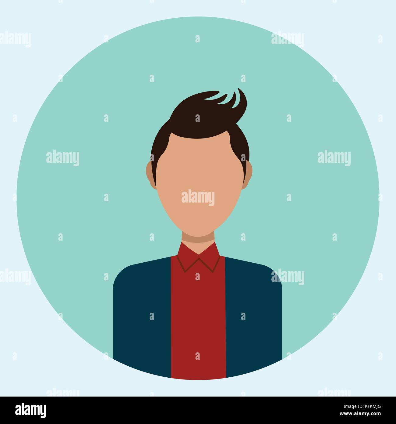 Avatar Profile Icon Male Faceless User On Colorful Round Background ...