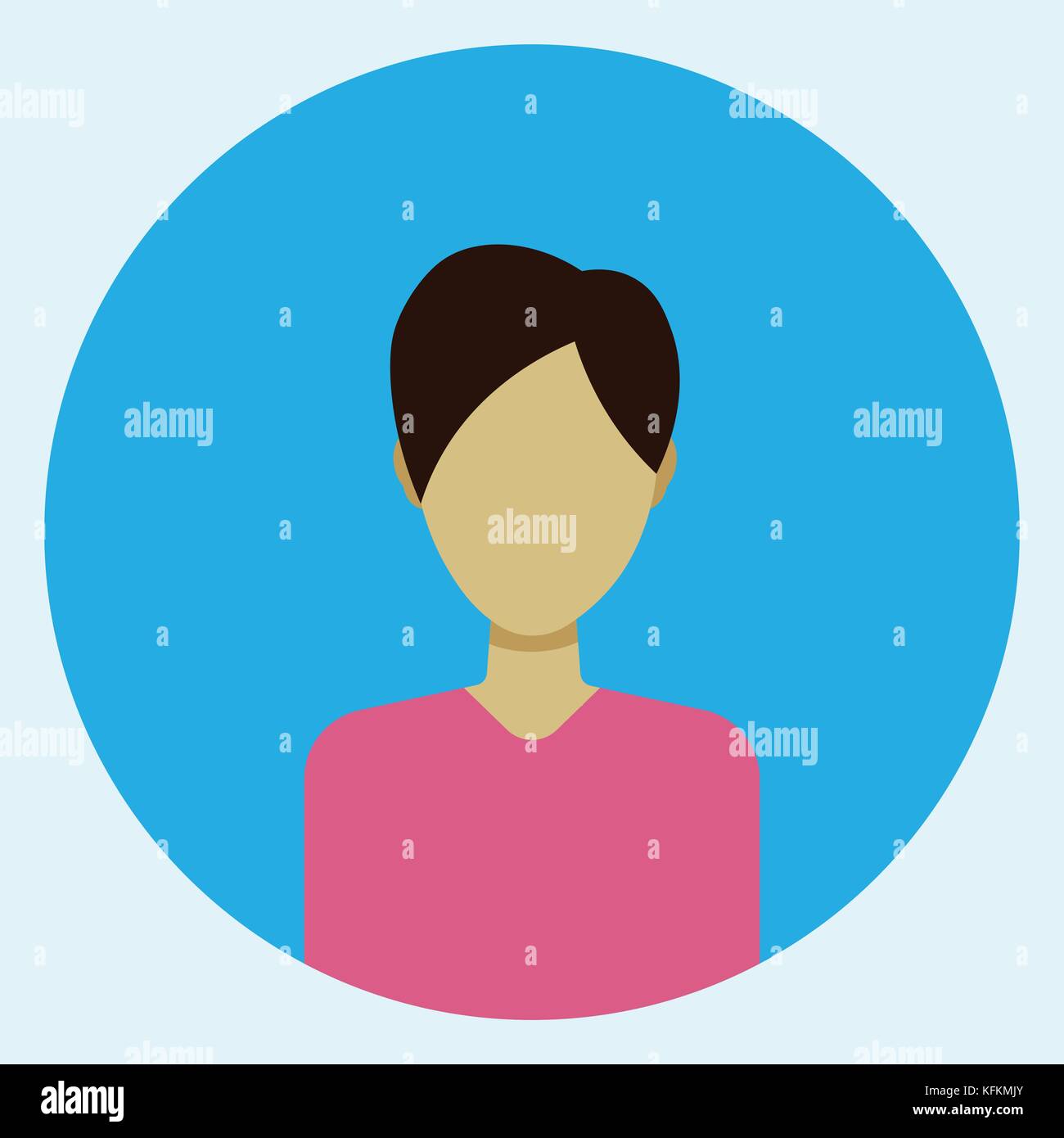 Avatar Profile Icon Male Faceless User On Colorful Round Background ...