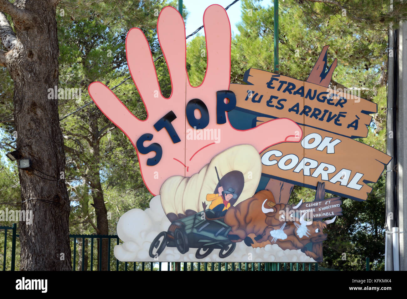 Entrance Sign to the OK Corral Theme Park, a Wild West or Western ...