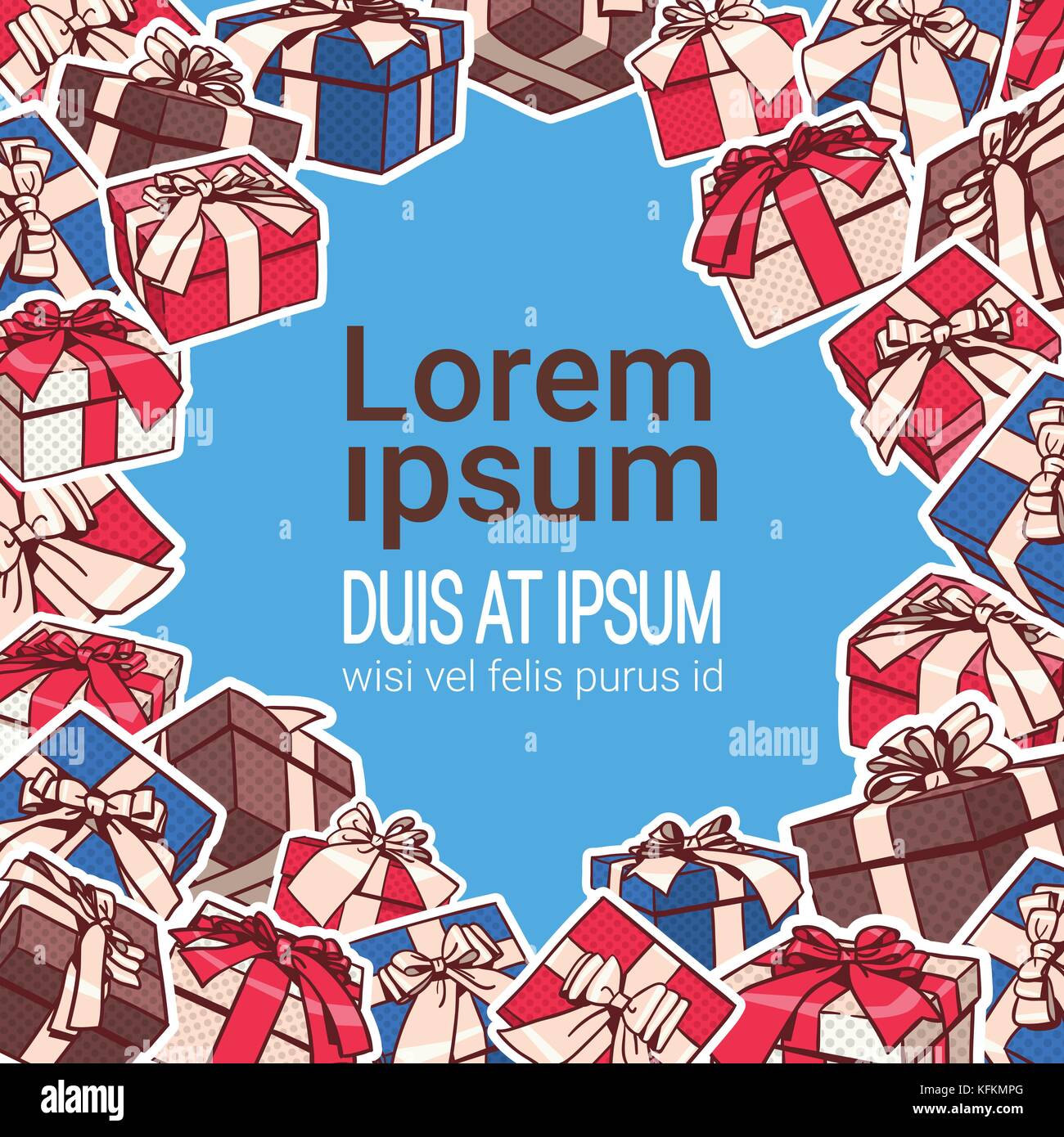 Gift Box Frame With Copy Space Background Colorful Presents Set Stock ...