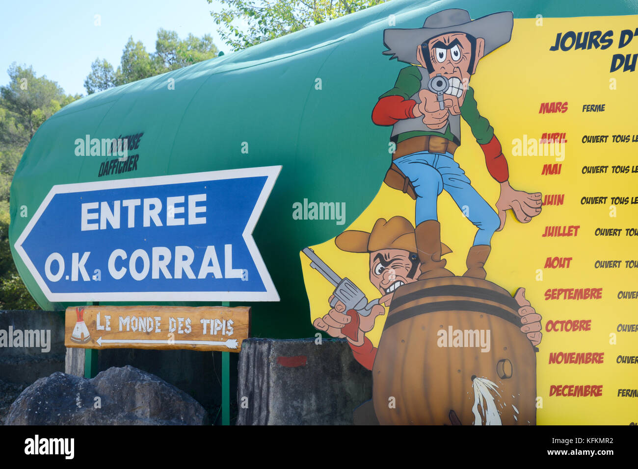 Entrance Sign to the OK Corral Theme Park, a Wild West or Western ...
