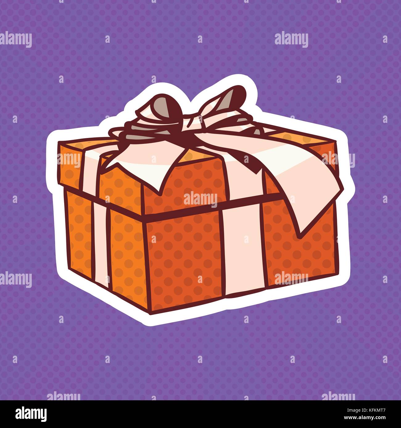Gift Box Pop Art Retro Style Of Realistic Present With Ribbon And Bow ...