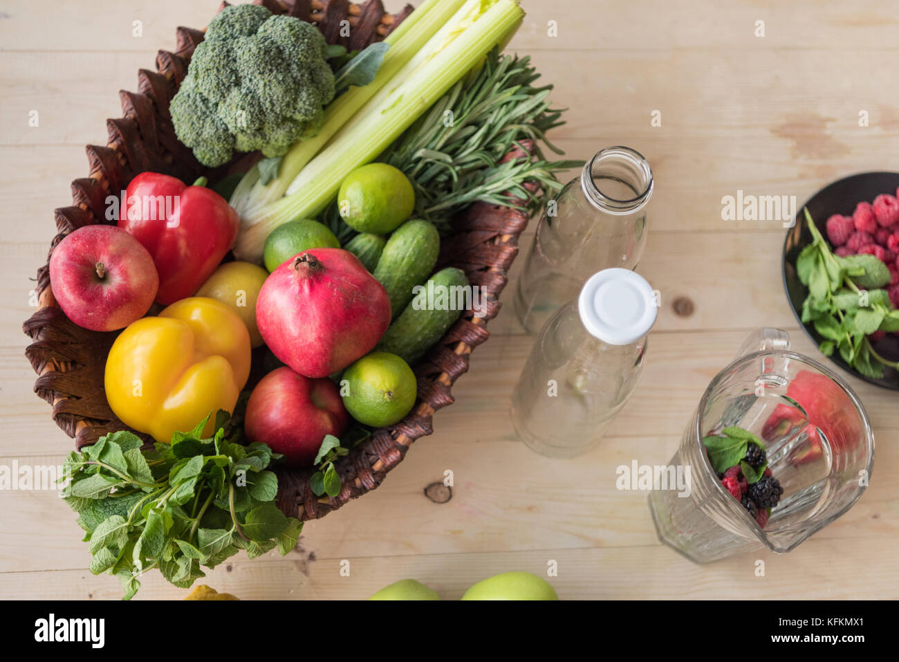organic food in basket Stock Photo - Alamy