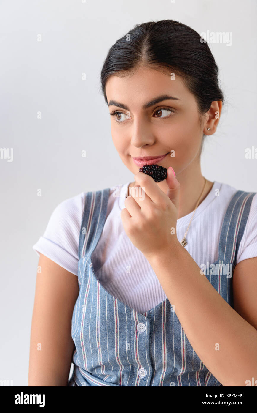 Woman fresh blackberry hi-res stock photography and images - Alamy