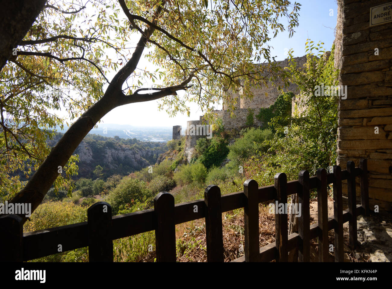 Medieval Mornas Fortress, Château or Castle (c11th-c14th) dominating ...