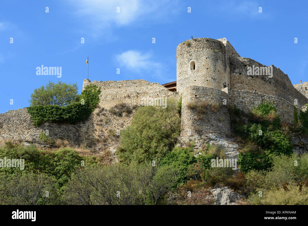 Medieval Mornas Fortress, Château or Castle (c11th-c14th) dominating ...