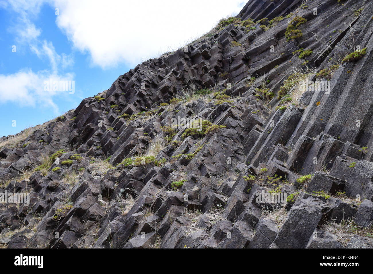 Balsalt columns at Pico de Ana Ferreira, Porto Santo, Portugal Stock ...
