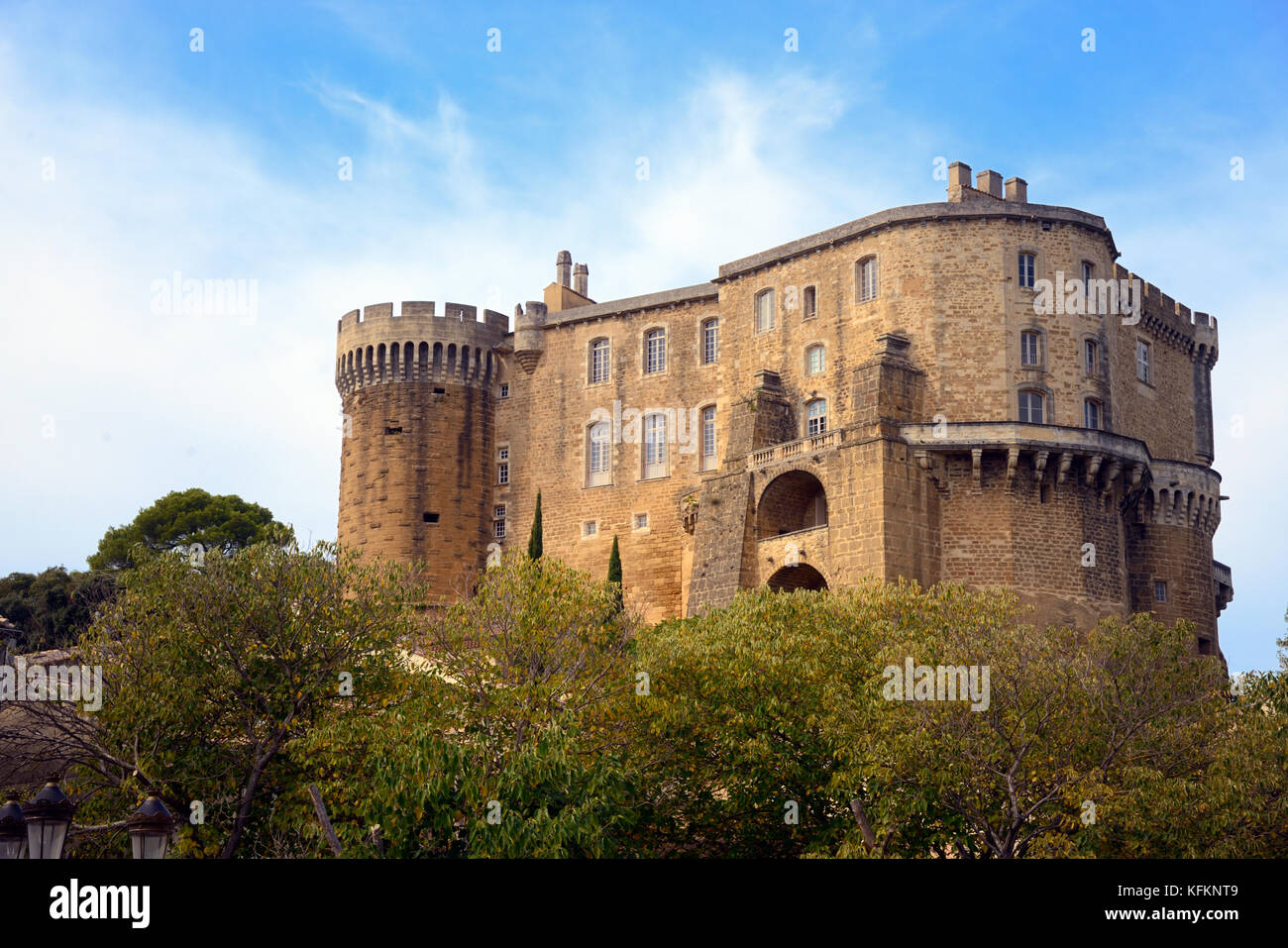 Medieval Exterior & Turrets of the Castle, Fortress or Château Suze-la ...