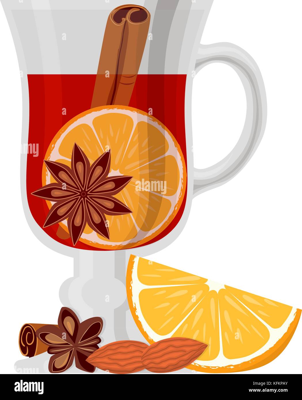 Mulled wine wine glass Stock Vector Images - Alamy