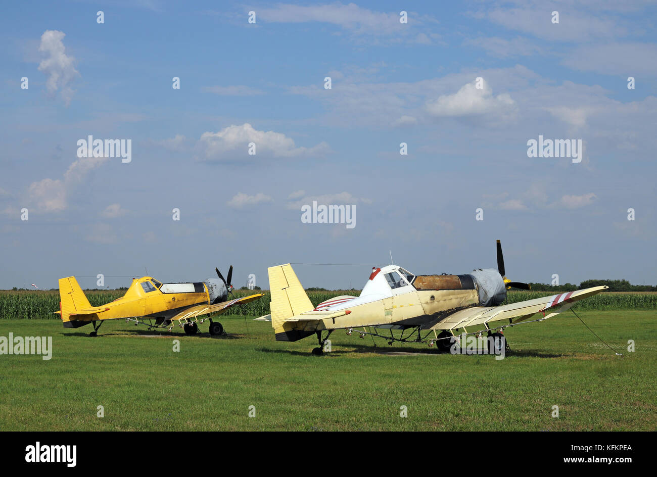 crop duster airplanes on airfield Stock Photo - Alamy