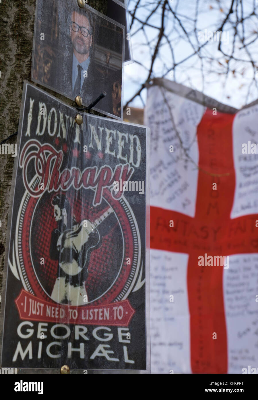 Informal memorial garden created for the late George Michael by fans ...
