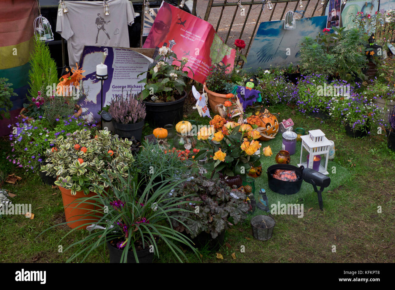 Informal memorial garden created for the late George Michael by fans ...