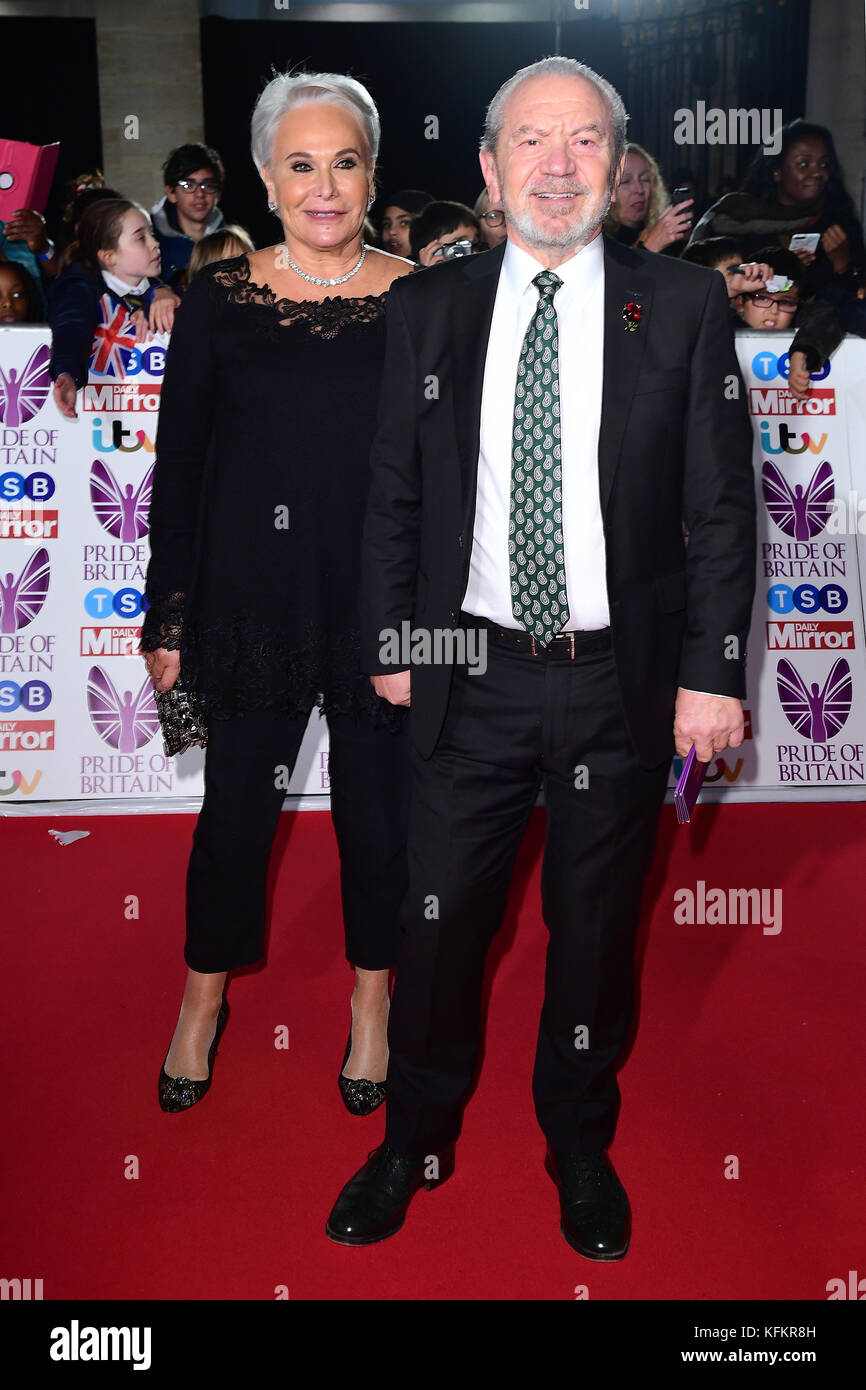Alan Sugar and Ann Simons attending The Pride of Britain Awards 2017 ...
