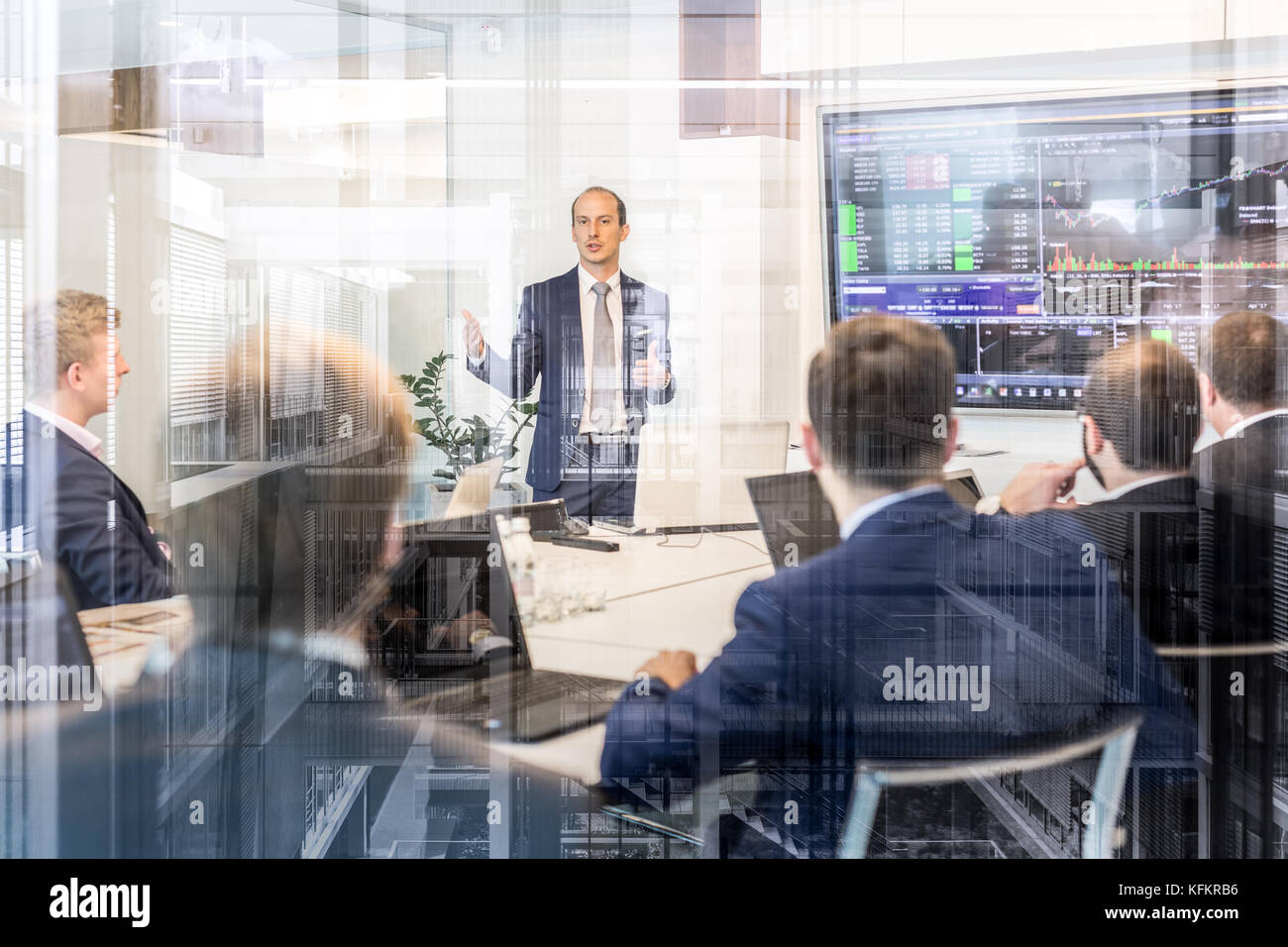 Business presentation on corporate meeting. Corporate business concept ...