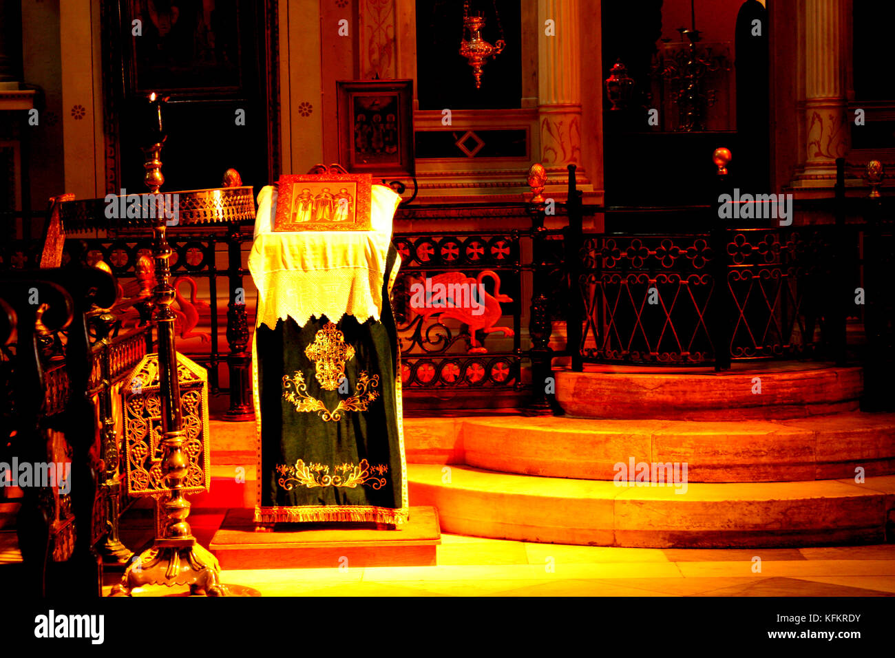 Interior of the Ayios Nikolaos Church in Syros Town, Cyclades Stock ...