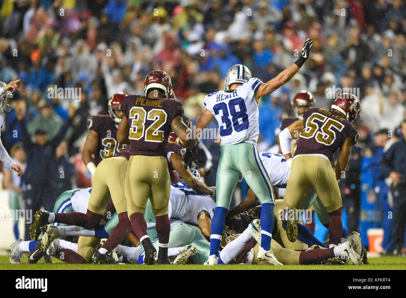 Landover, MD, USA. 29th Oct, 2017. Dallas Cowboys strong safety Jeff ...