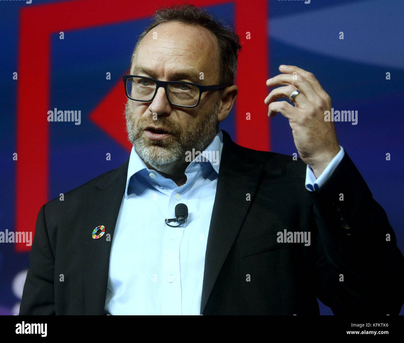 Queens, New York, USA. 28th Oct, 2017. Founder of Wikipedia JIMMY WALES ...