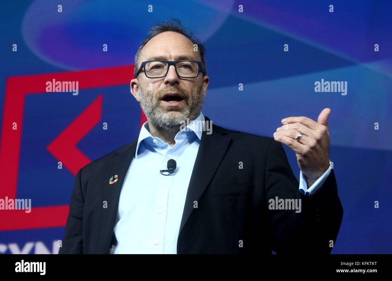 Queens, New York, USA. 28th Oct, 2017. Founder of Wikipedia JIMMY WALES ...