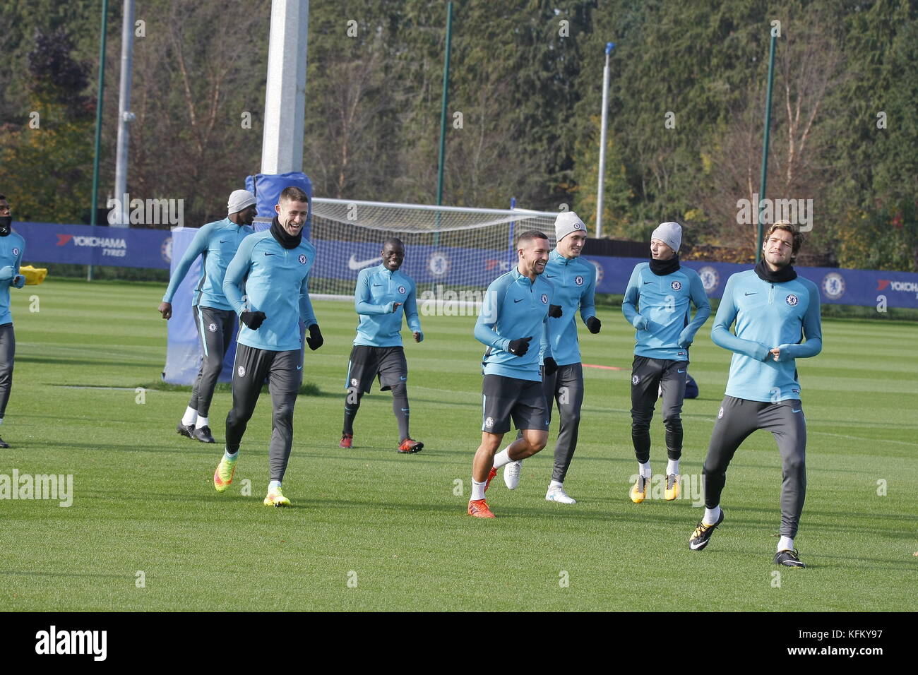 Cobham, UK. 30th Oct, 2017. Chelsea Football Club players train for ...
