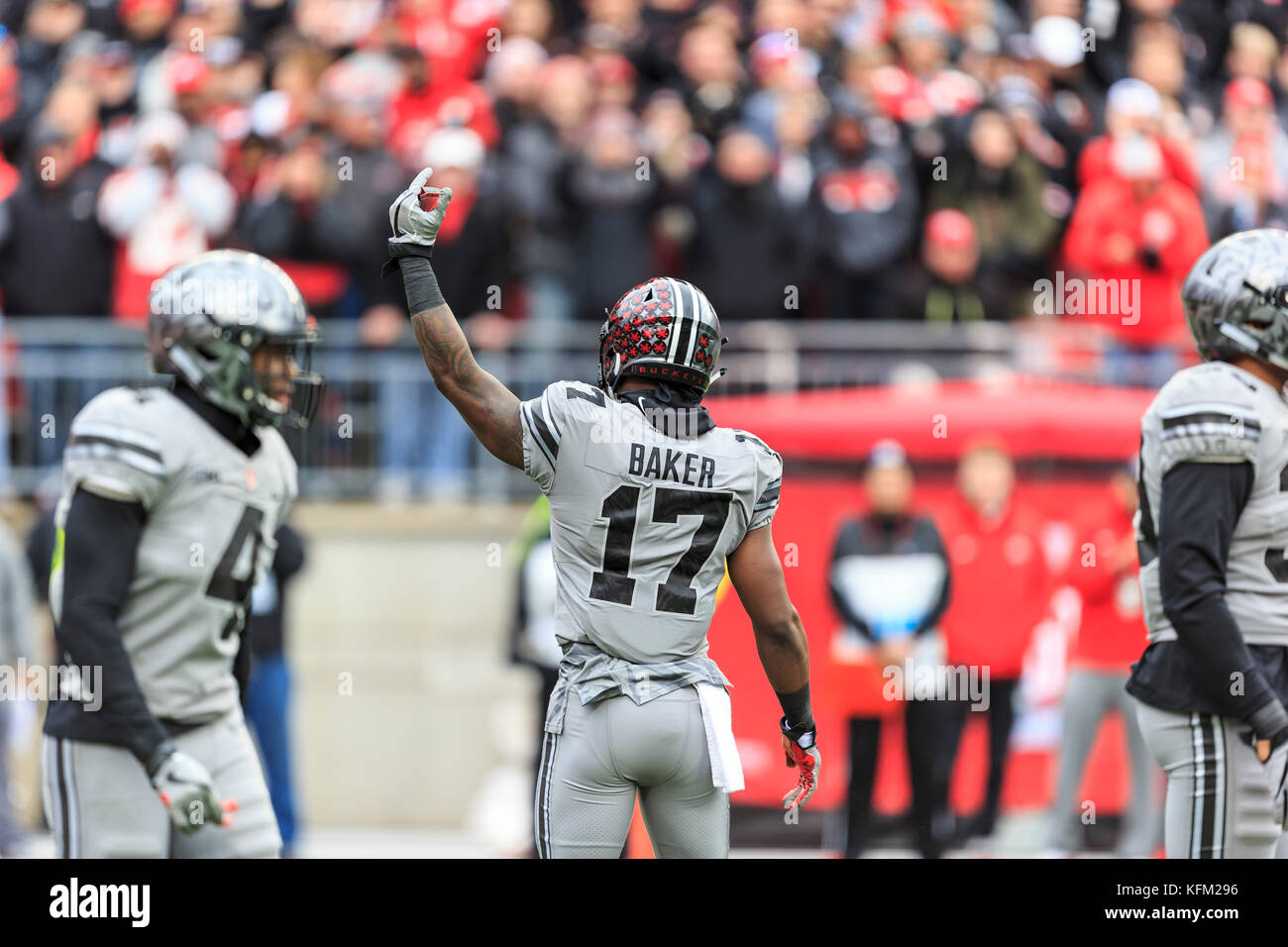 Columbus, Ohio, USA. 28th Oct, 2017. Ohio State Buckeyes linebacker ...