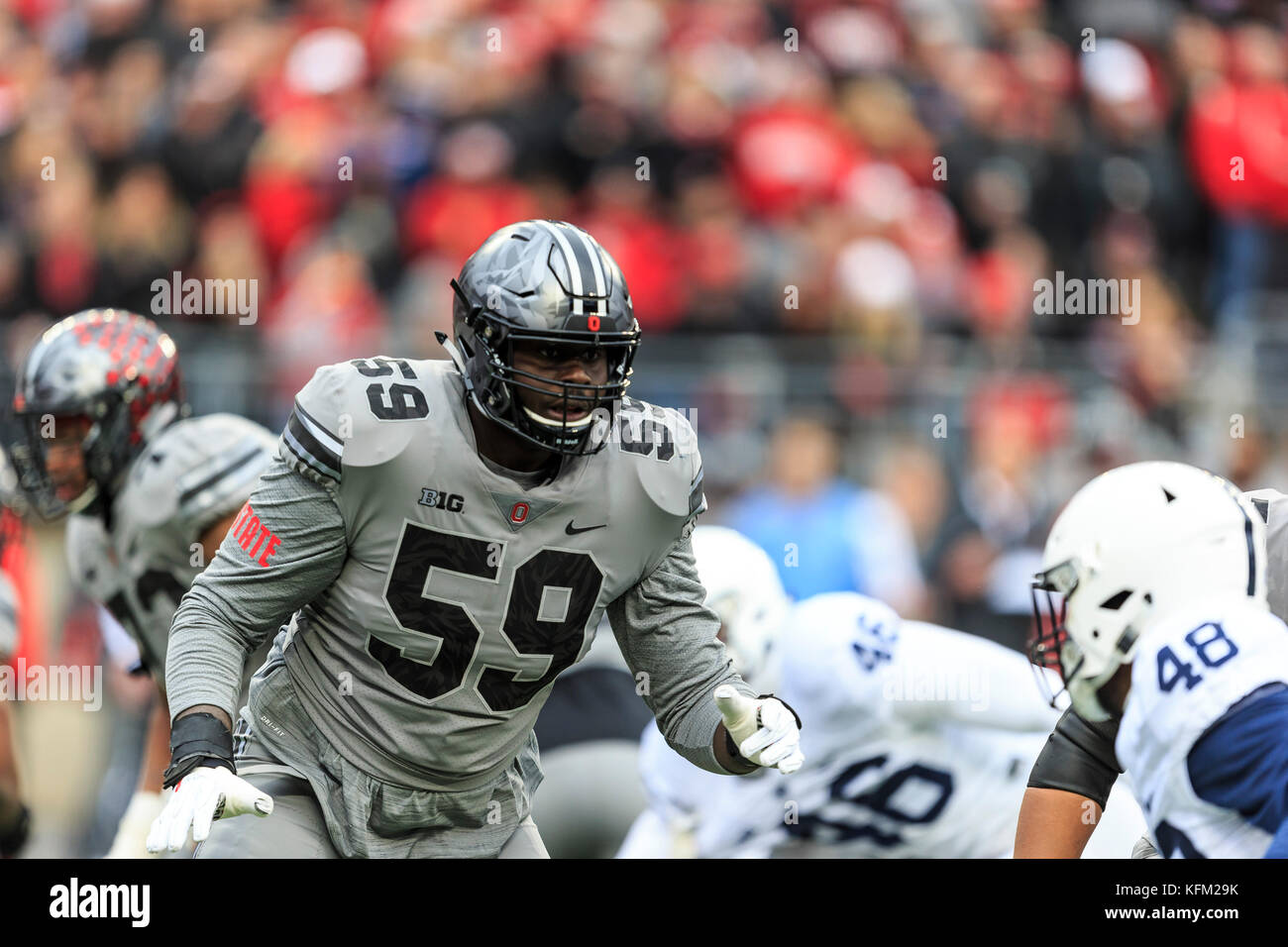 Columbus, Ohio, USA. 28th Oct, 2017. Ohio State Buckeyes offensive ...