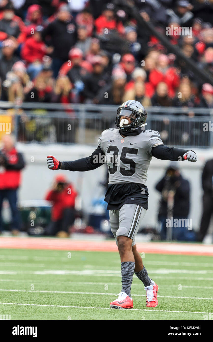 Columbus, Ohio, USA. 28th Oct, 2017. Ohio State Buckeyes linebacker ...