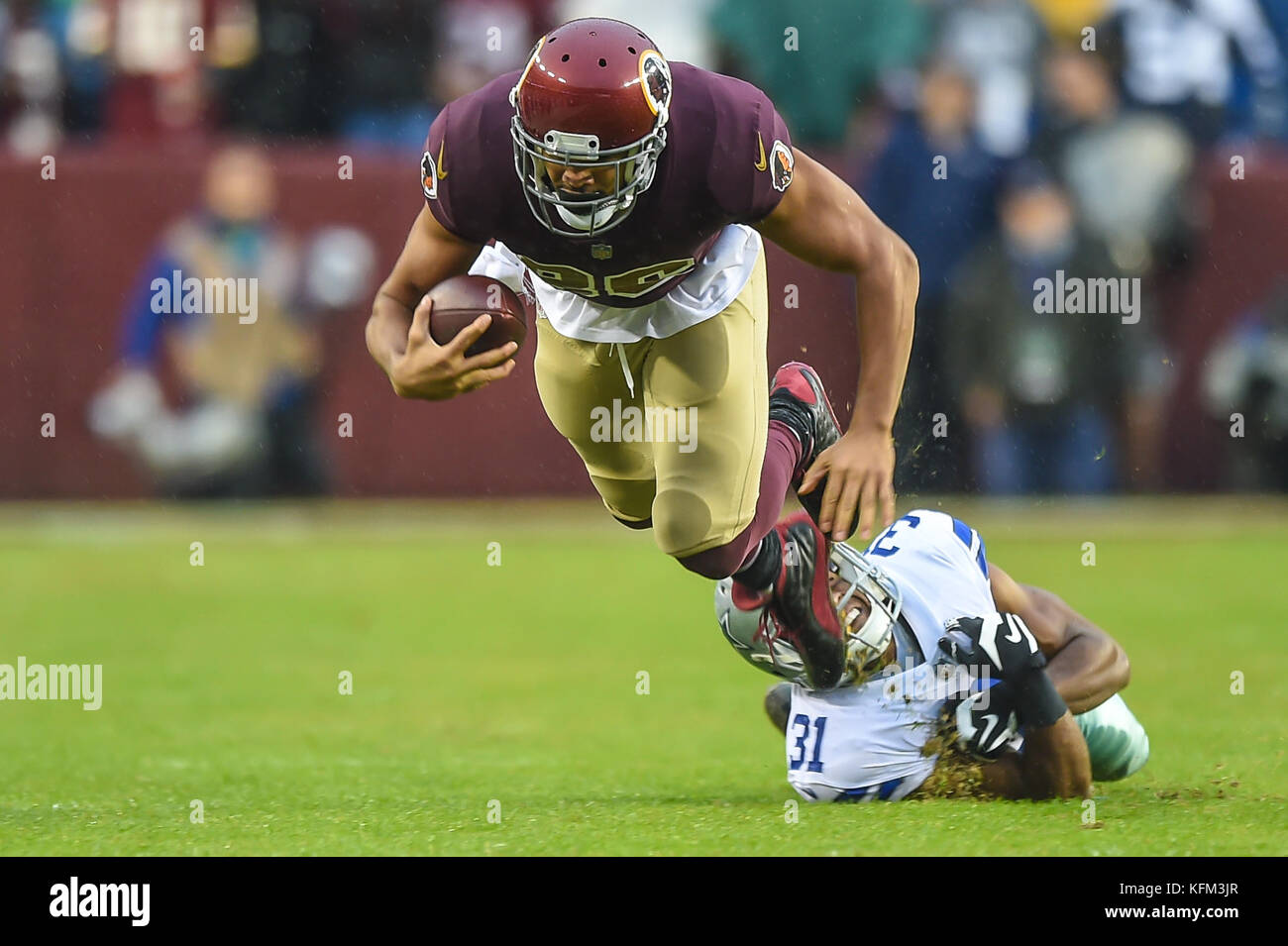 Landover, MD, USA. 29th Oct, 2017. Dallas Cowboys free safety Byron ...