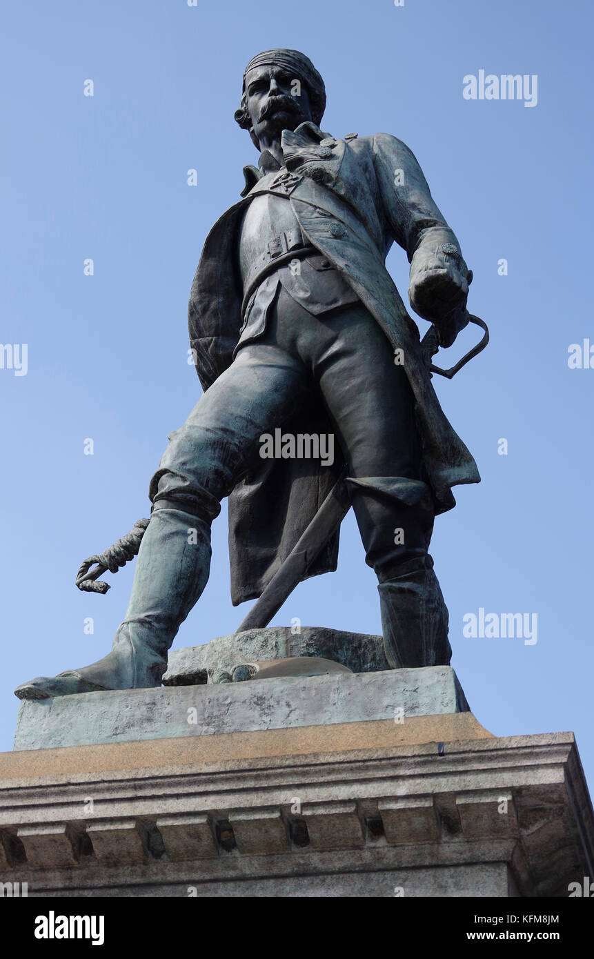 Statue of Pietro Micca, heroic defender of Turin, against the French in ...