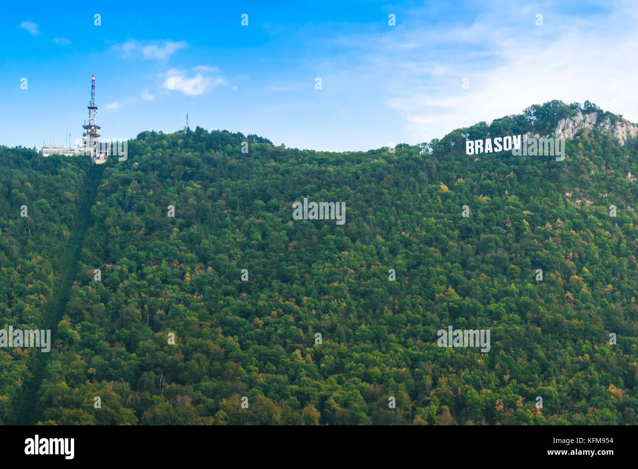 Brasov,Transylvania,Romania - September 22 2016 : Brasov Logo on hill ...