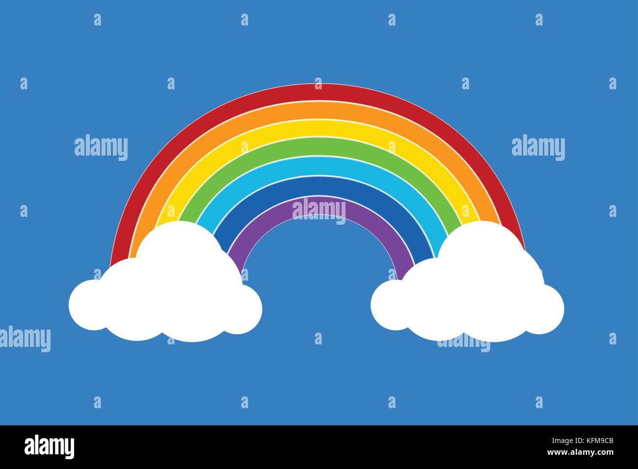 flat rainbow on blue Stock Vector Image & Art - Alamy