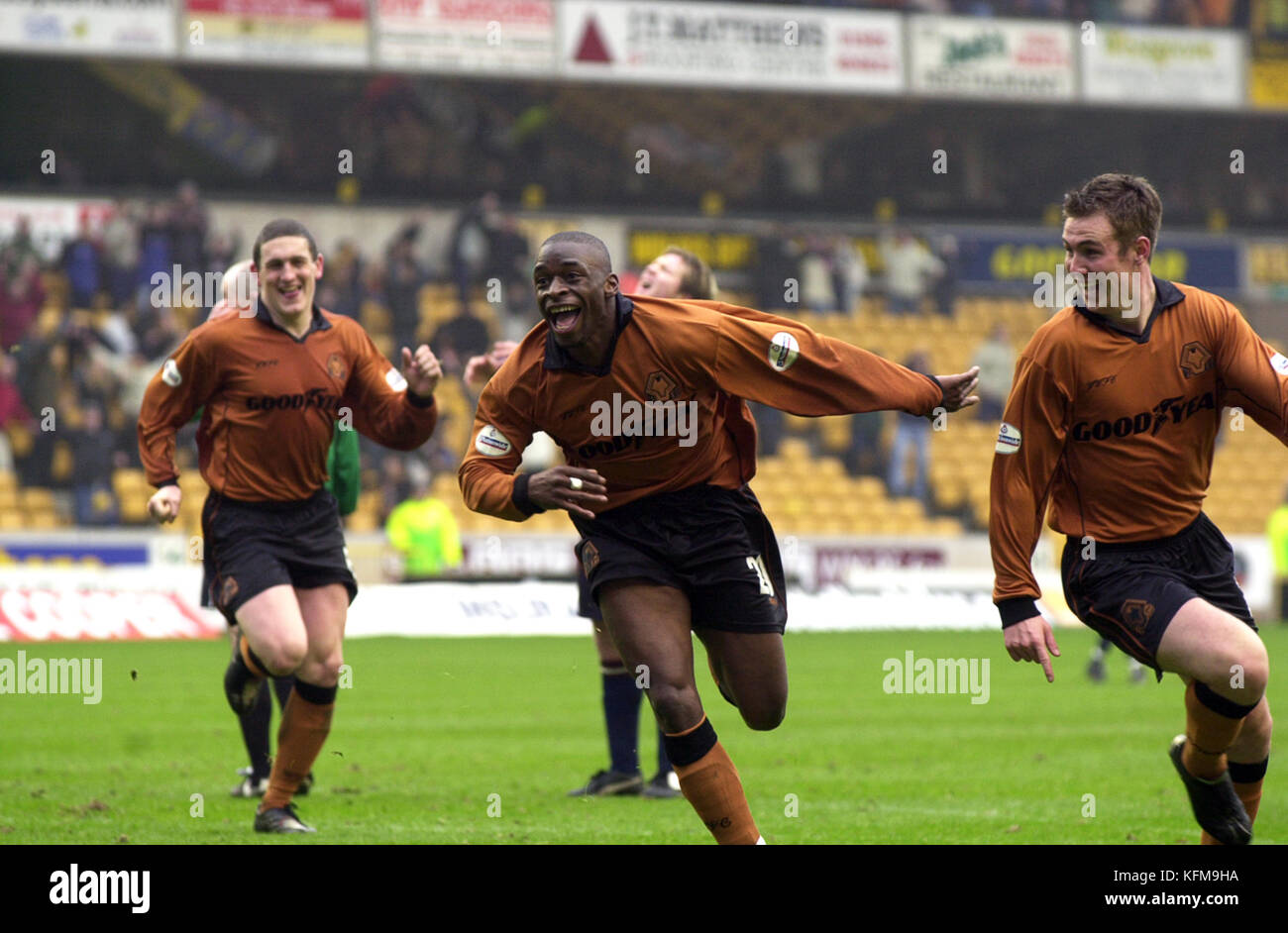 Footballer Shaun Newton celebrates goal Wolverhampton Wanderers v ...
