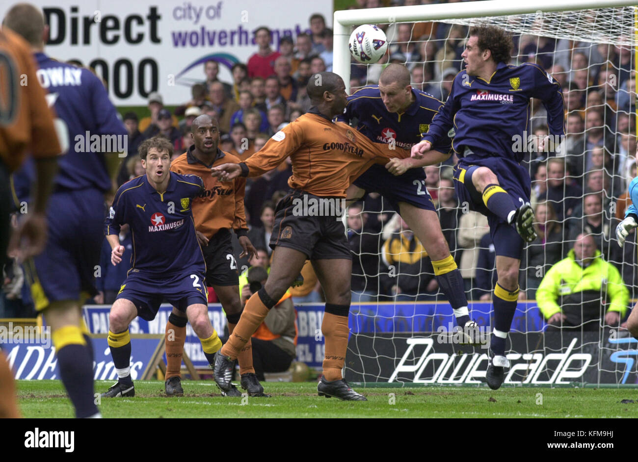 Footballer Nathan Blake scoring a goal Wolverhampton Wanderers v ...