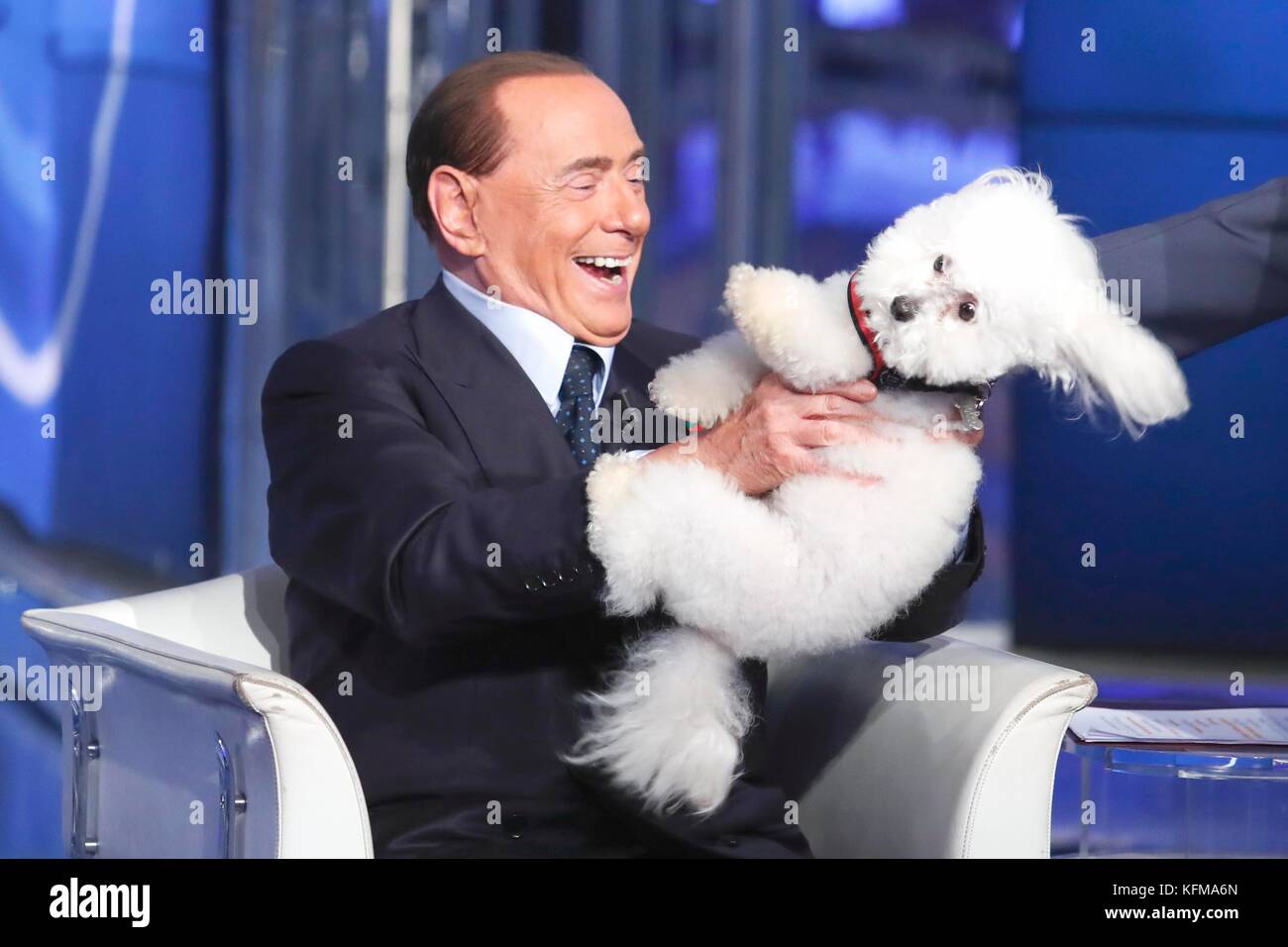 The Leader of Forza Italia party Silvio Berlusconi at the talk show ...