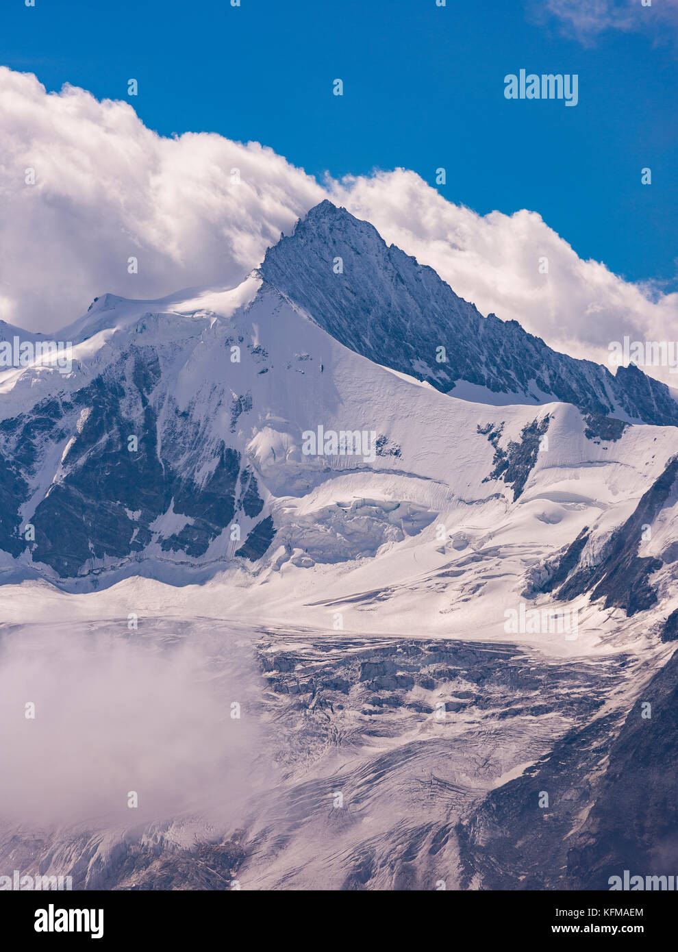 ZINAL, SWITZERLAND - Weisshorn (4506m 14,783ft), a mountain in the ...