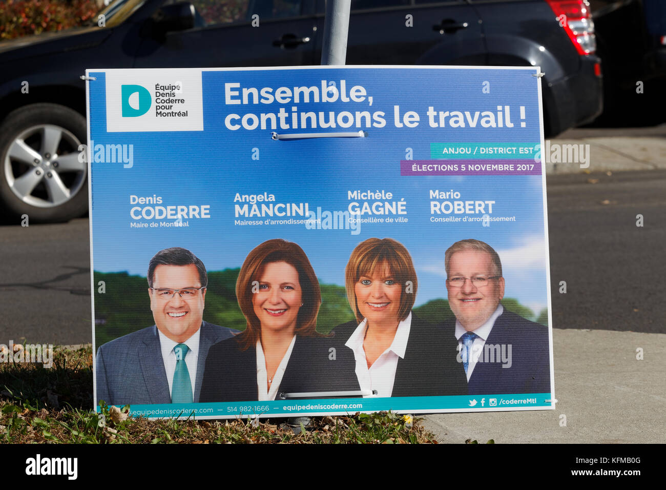 Quebec,Canada. Campaign poster for Equipe Denis Coderre municipal ...